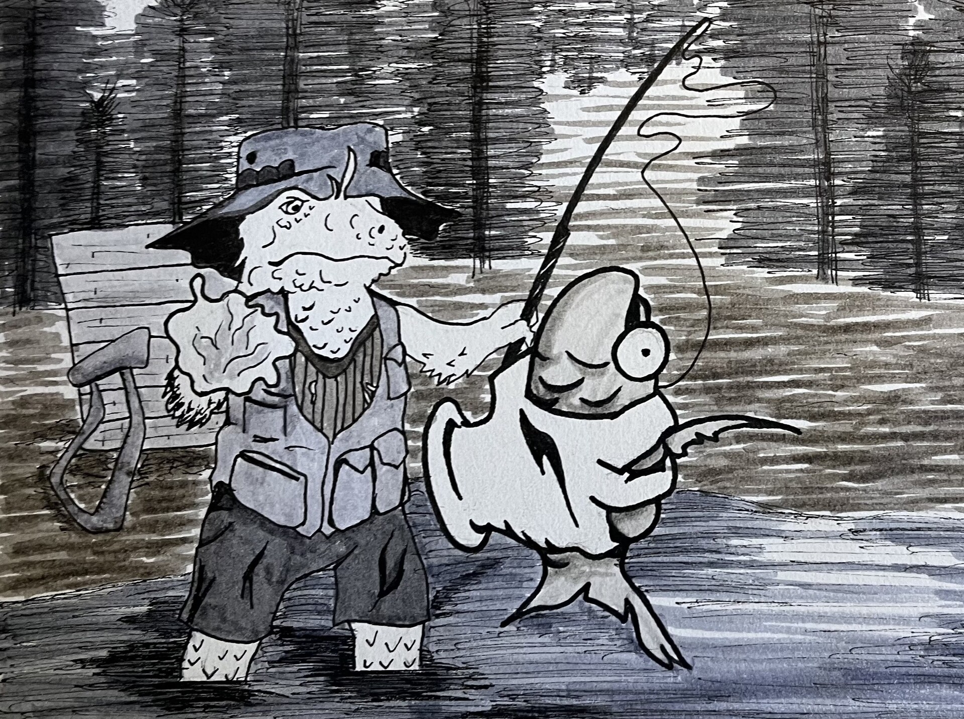 ArtStation - Lizard Wizard Fishing