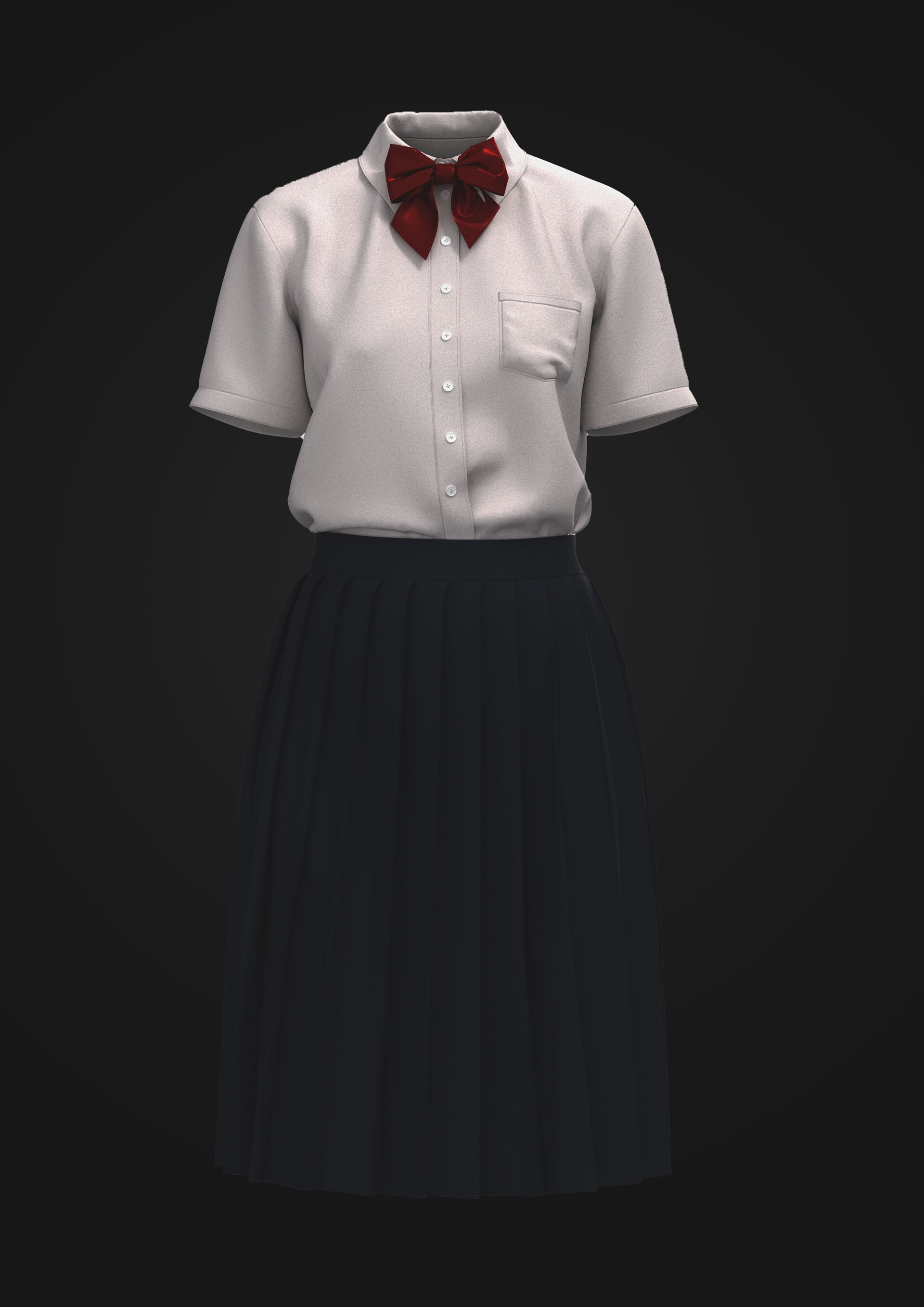 ArtStation - school uniform