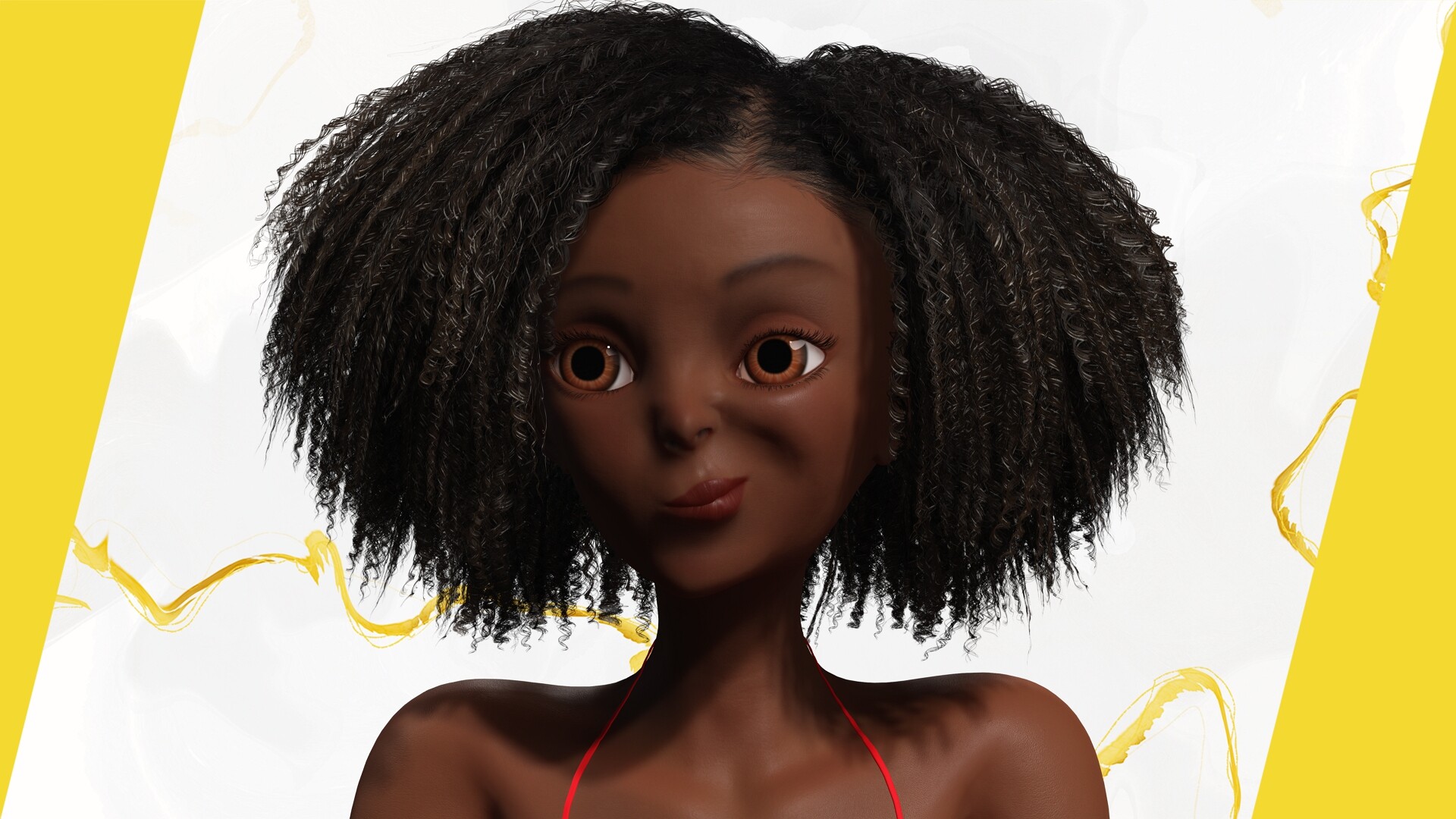 3D Cartoon Models for Sale | Stylized and Rigged Characters - XIV Afro-American Female Character ...