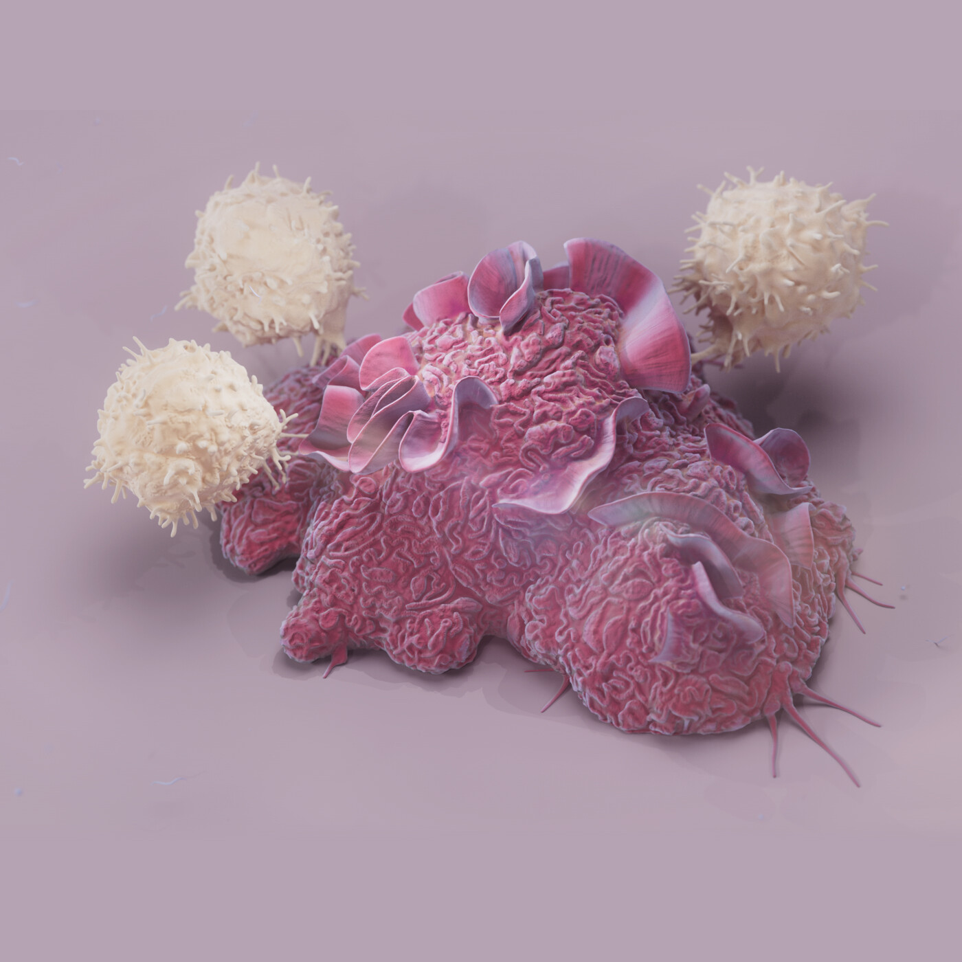 ArtStation - T-Cells attacking Cancer Cell