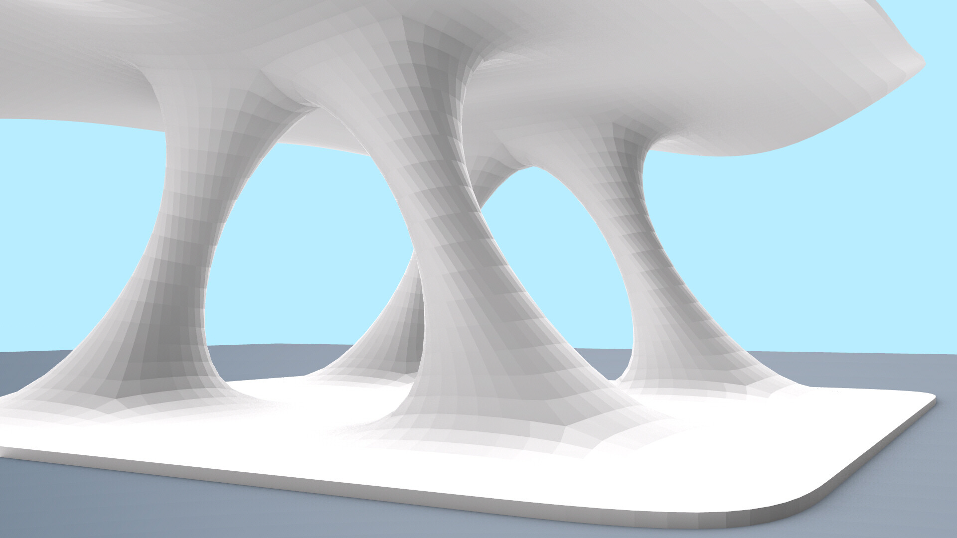 Ayman Ibrahim - Wavy Pavilion Smooth Columns Low-poly 3D model