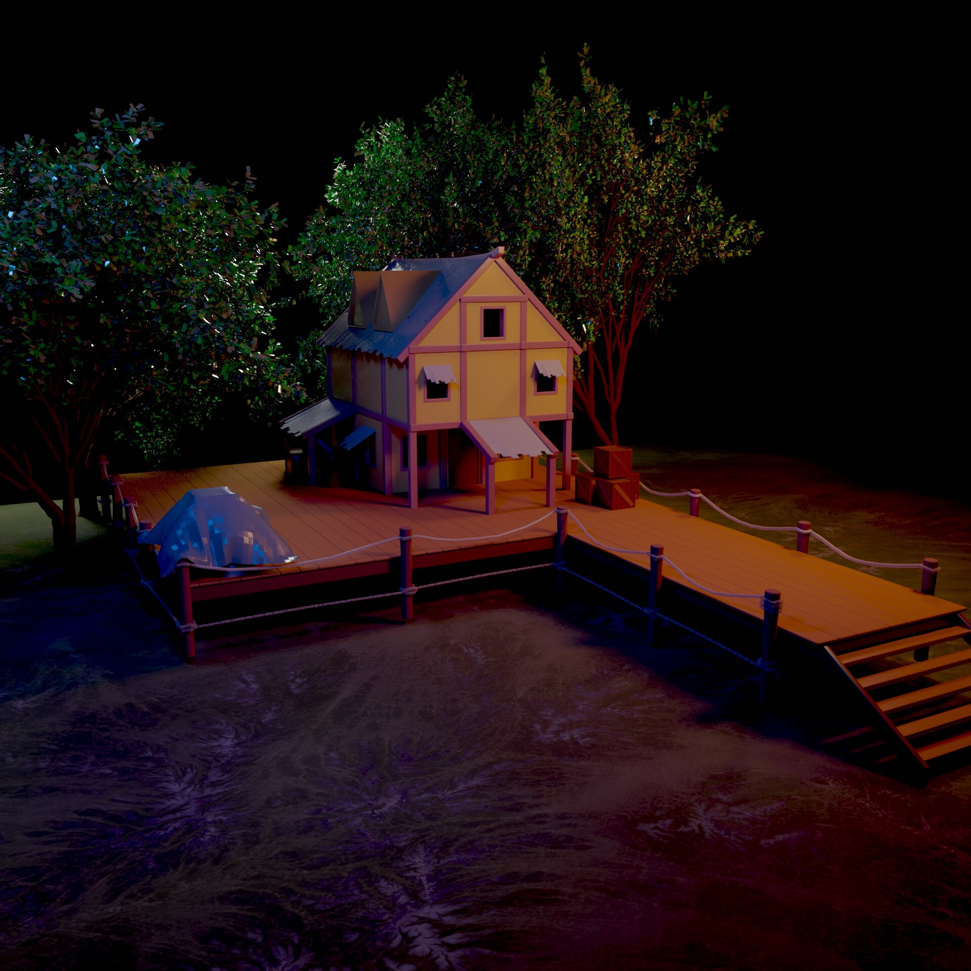 ArtStation - fishing house, student internship