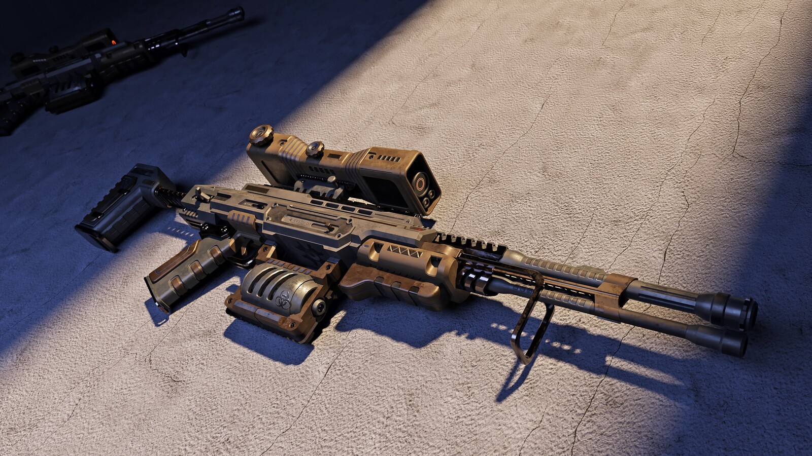 Barzu Ibrohimov - Sci-Fi rifle / gun / weapon in Blender. Course project