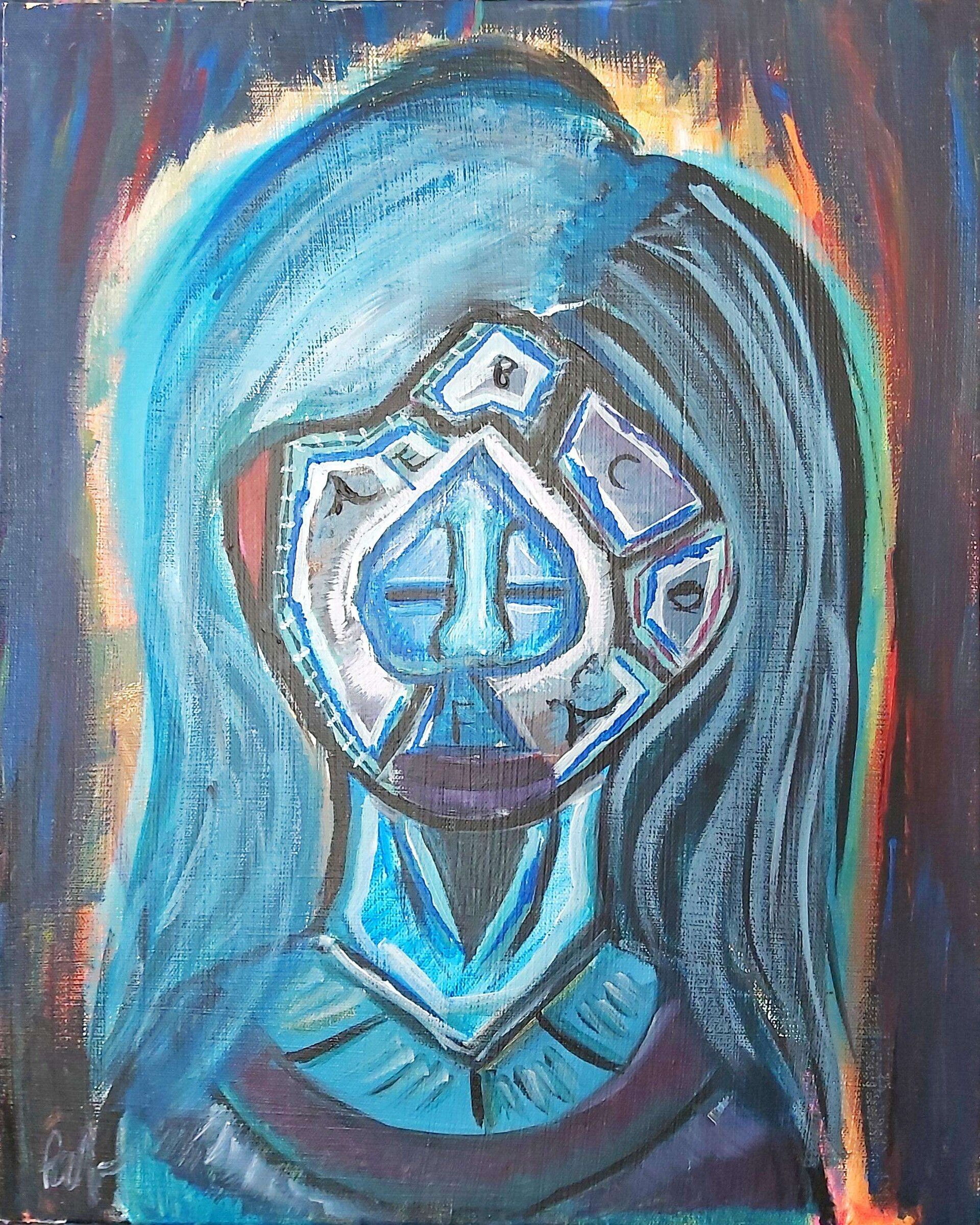 ArtStation - Ace Card Face in Acrylic Painting