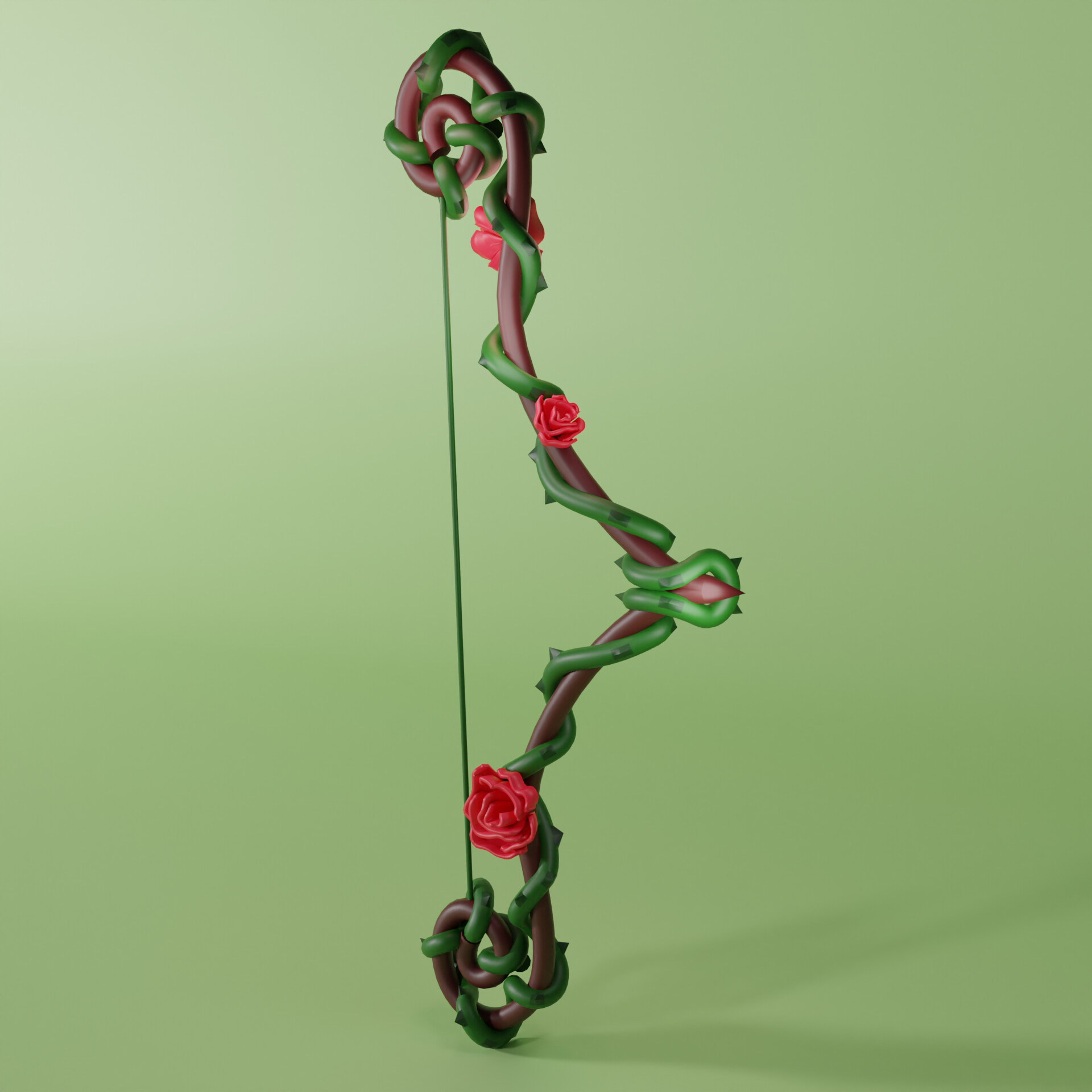ArtStation - Low Poly Vine Bow with Roses