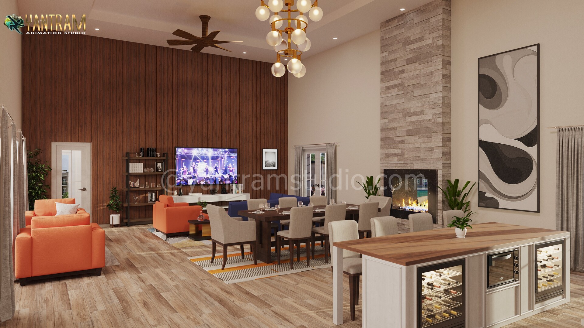 Yantram Architectural Design Studio - Interior Design Services of House in Doha by 3D ...