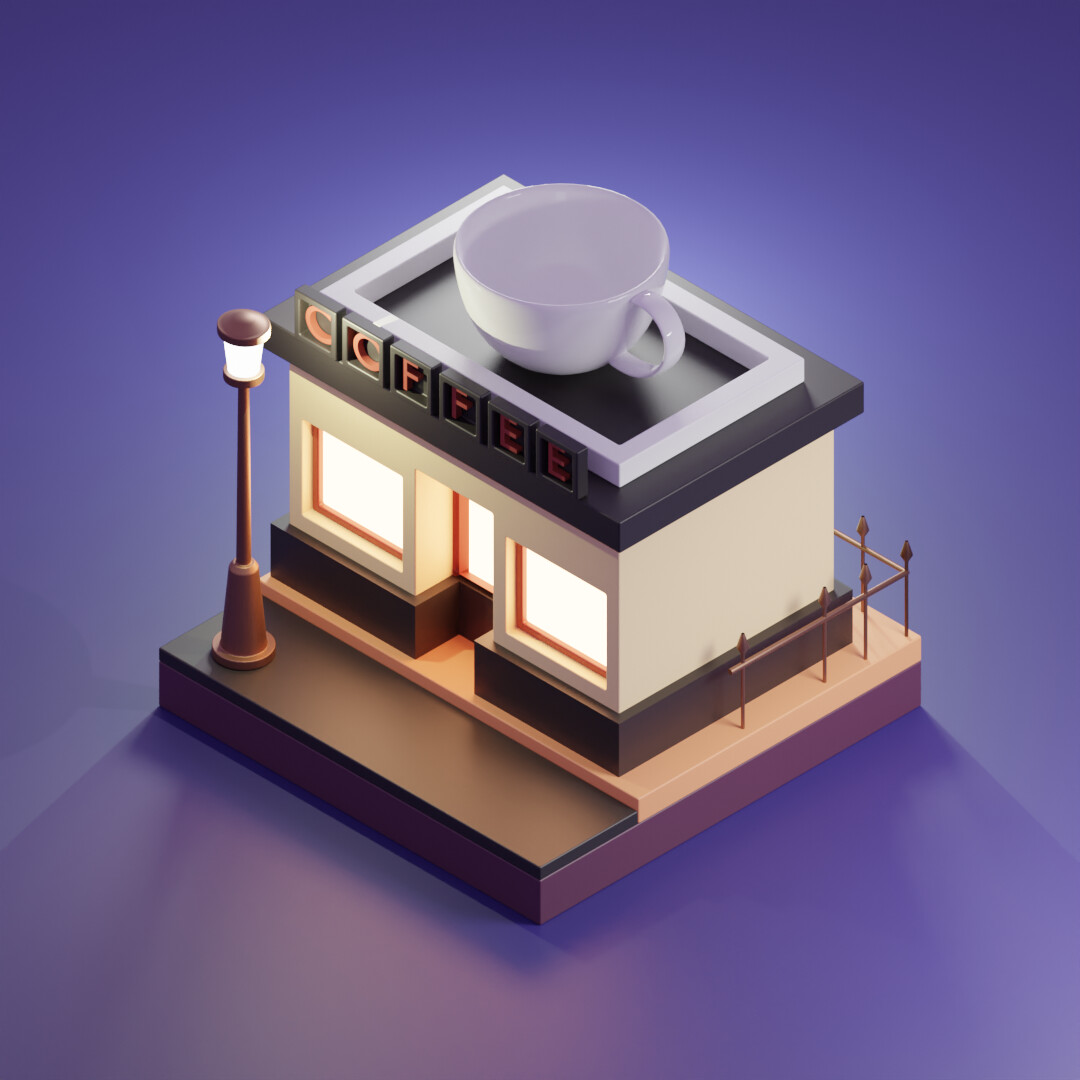 ArtStation - Isometric Coffee Shop