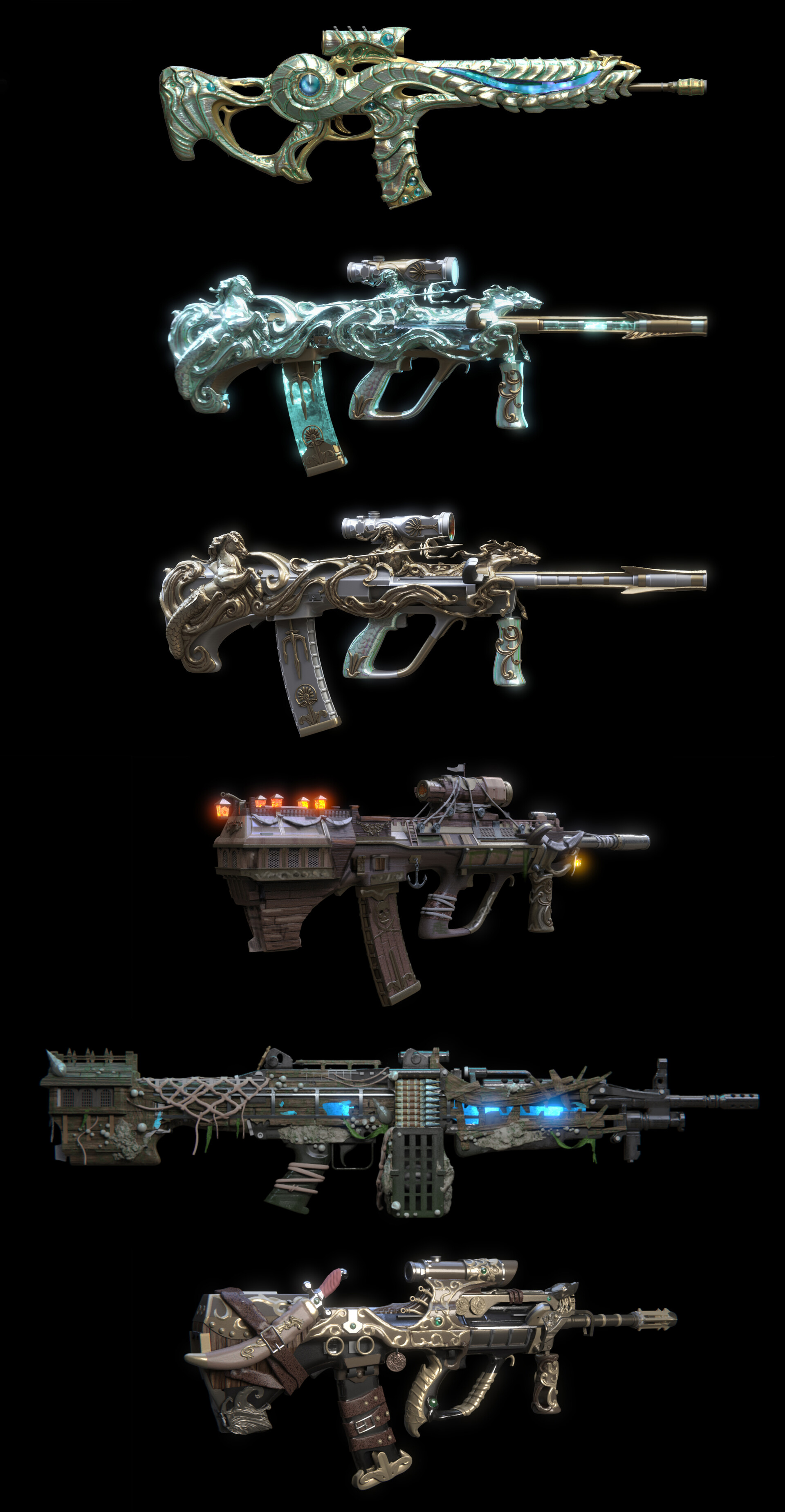 Ocean Series Gun Sketche by JIN LH : r/ImaginaryWeaponry