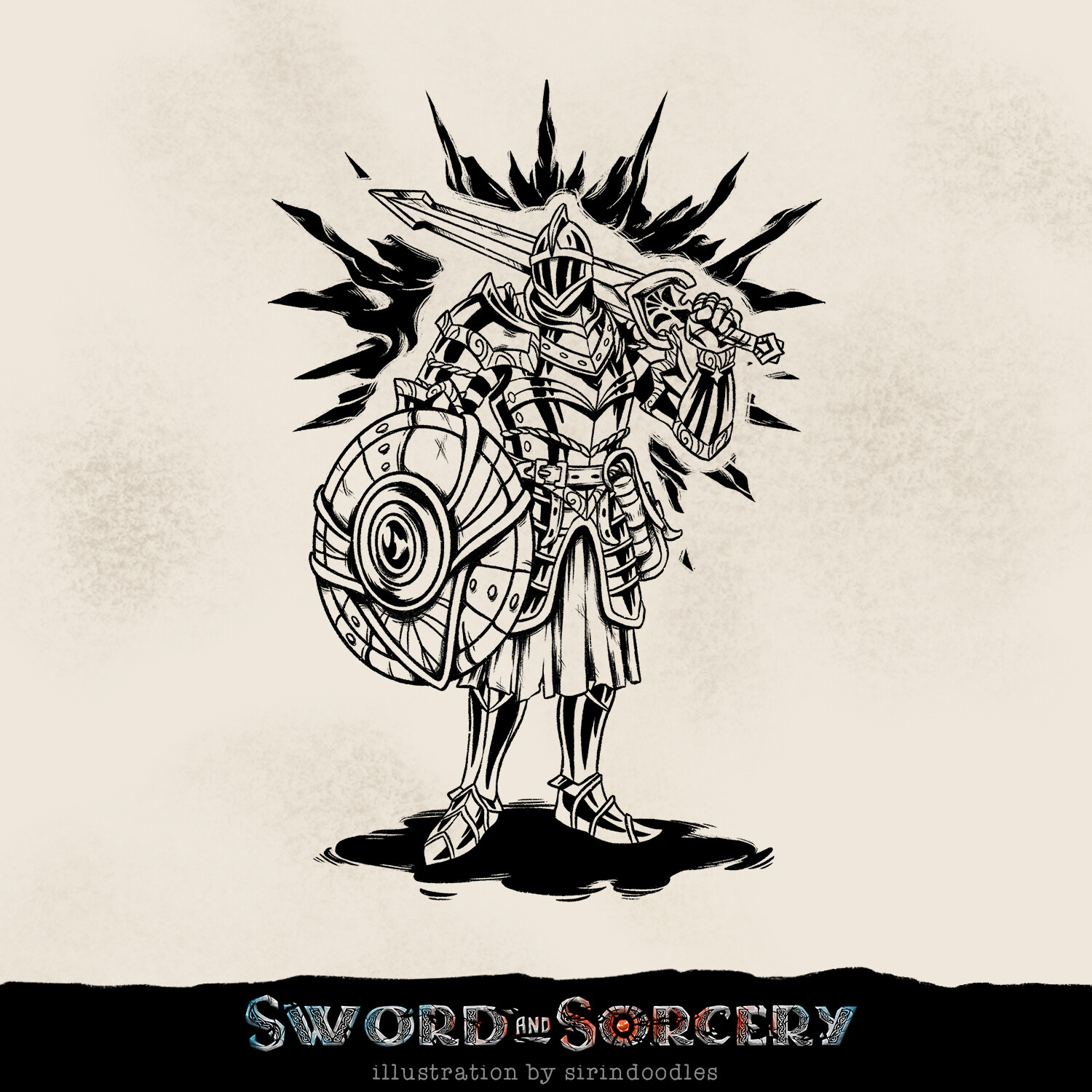 Sirin Doodles - Paladin - Sword and Sorcery fantasy game illustration ...