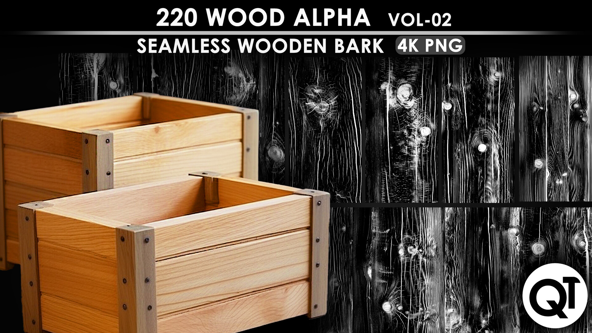 ArtStation - Wood Alpha VOL 02 - 220 Seamless Wooden Bark