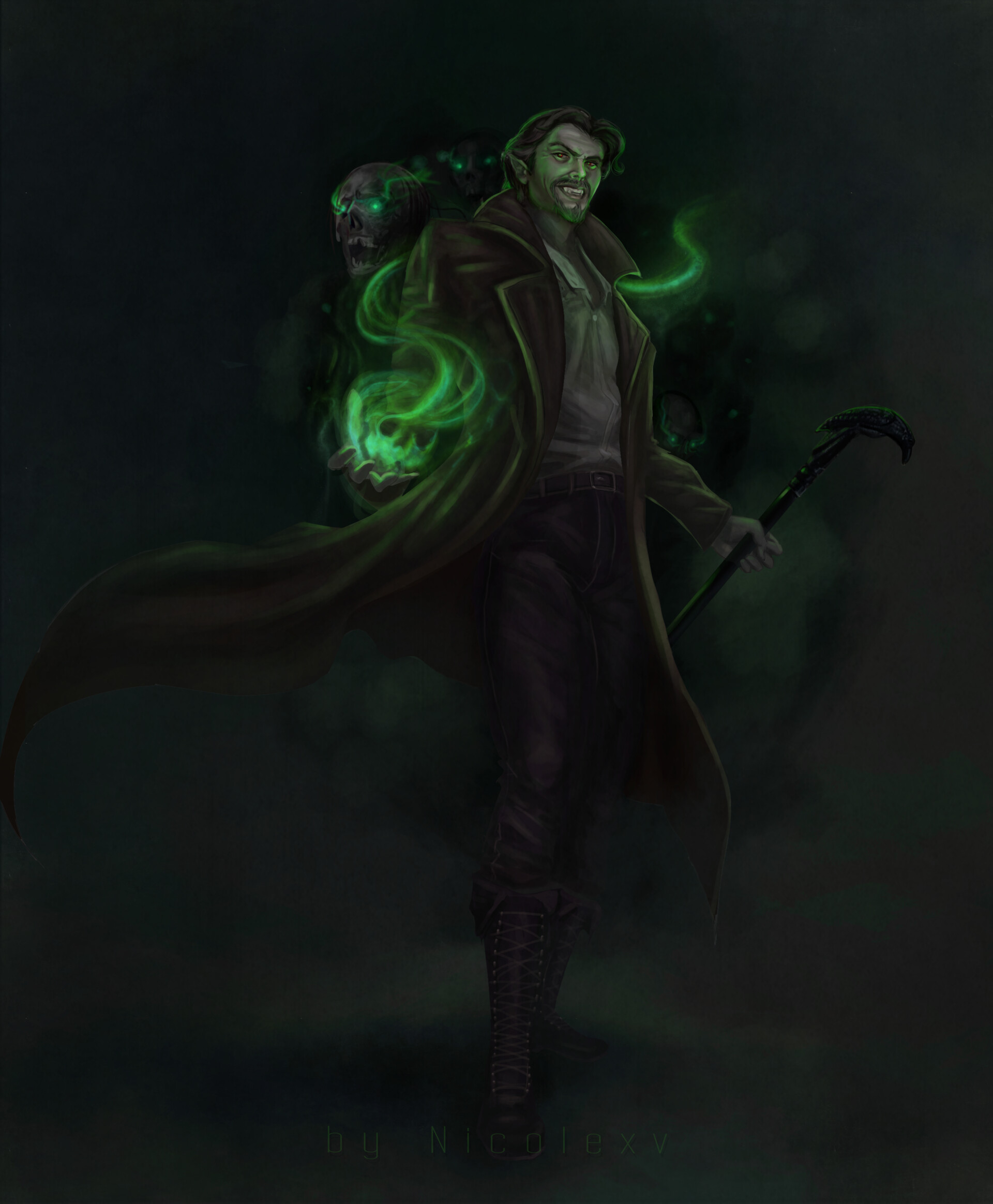 ArtStation - Morwen Rommel, Dhampir Wizard/Necromancer