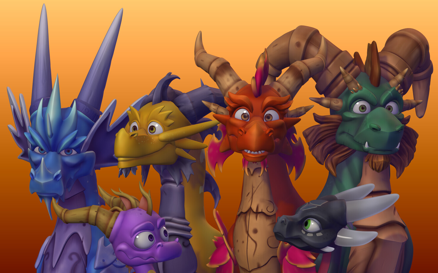 ArtStation - Spyro head Sculpts