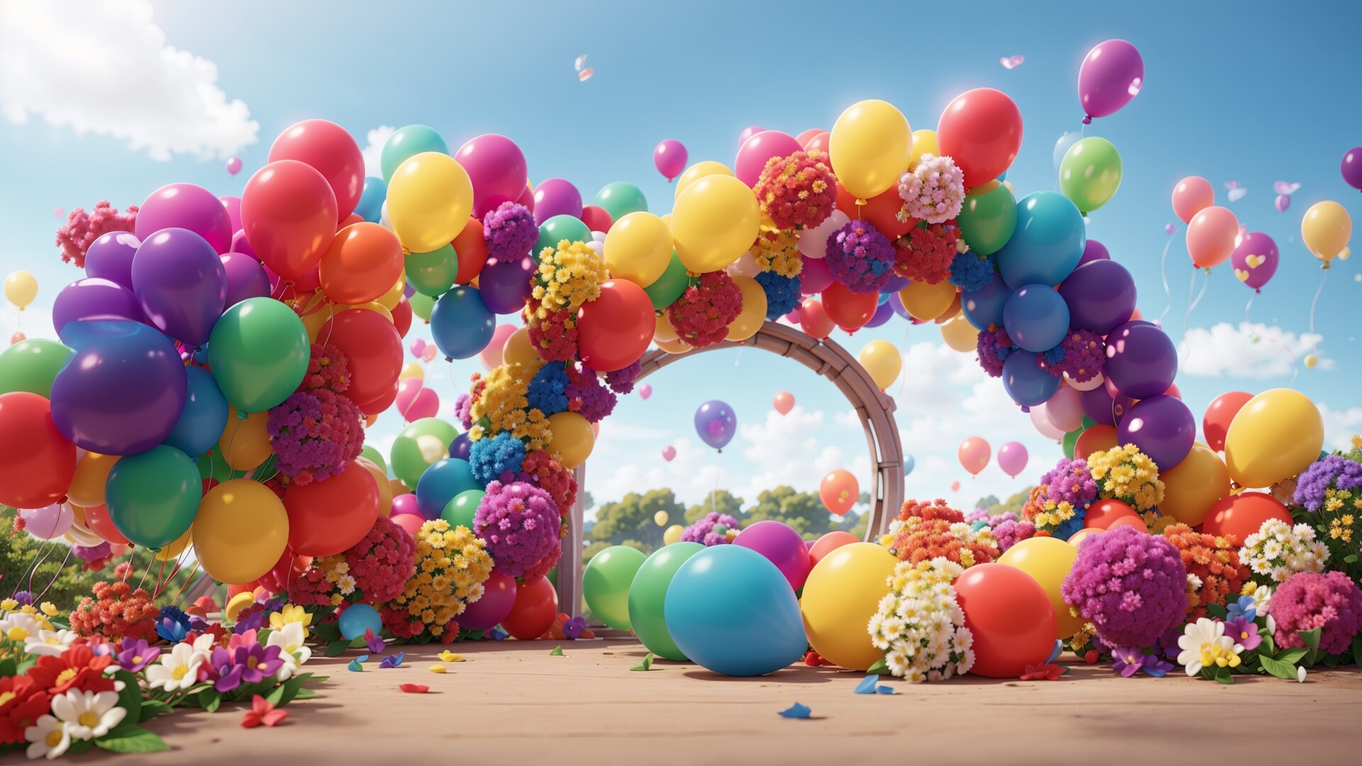 Delia Wright - Colorful Floating Balloons