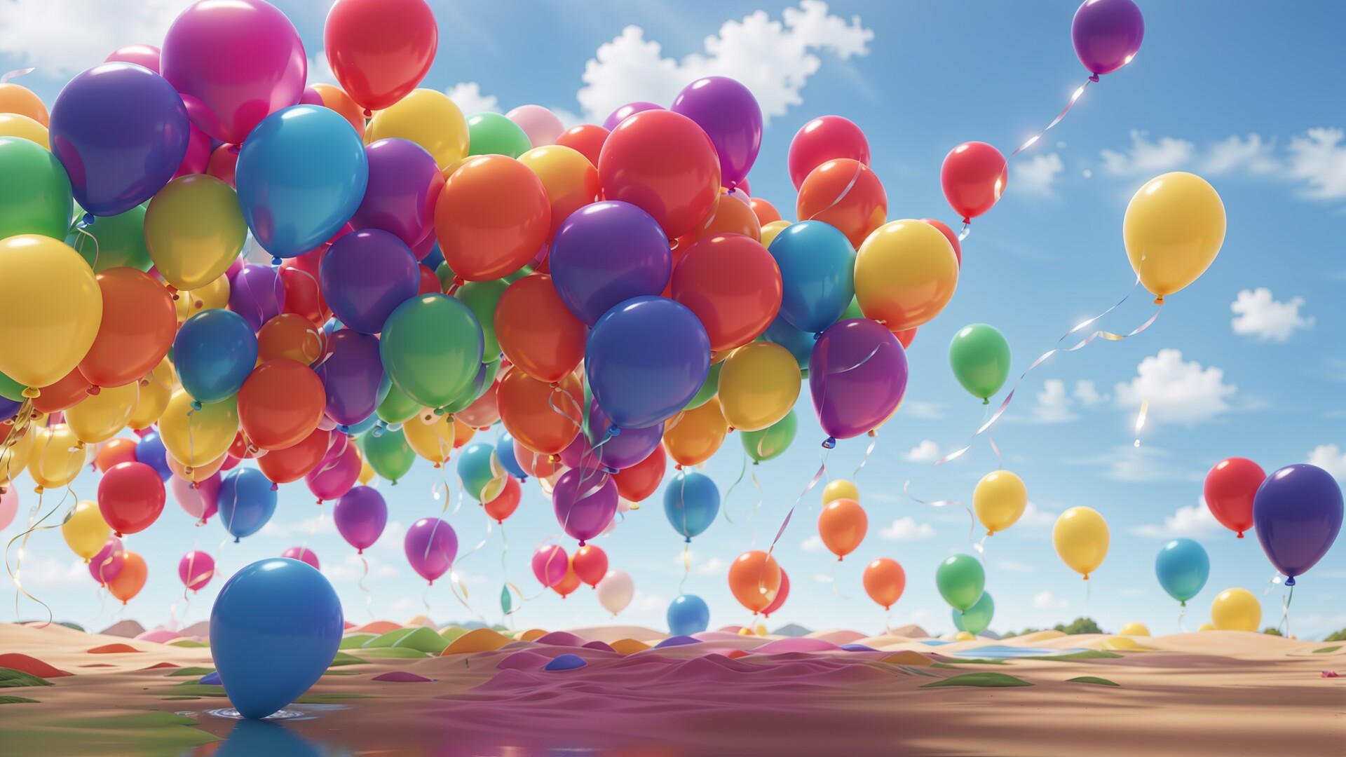 Delia Wright - Colorful Floating Balloons