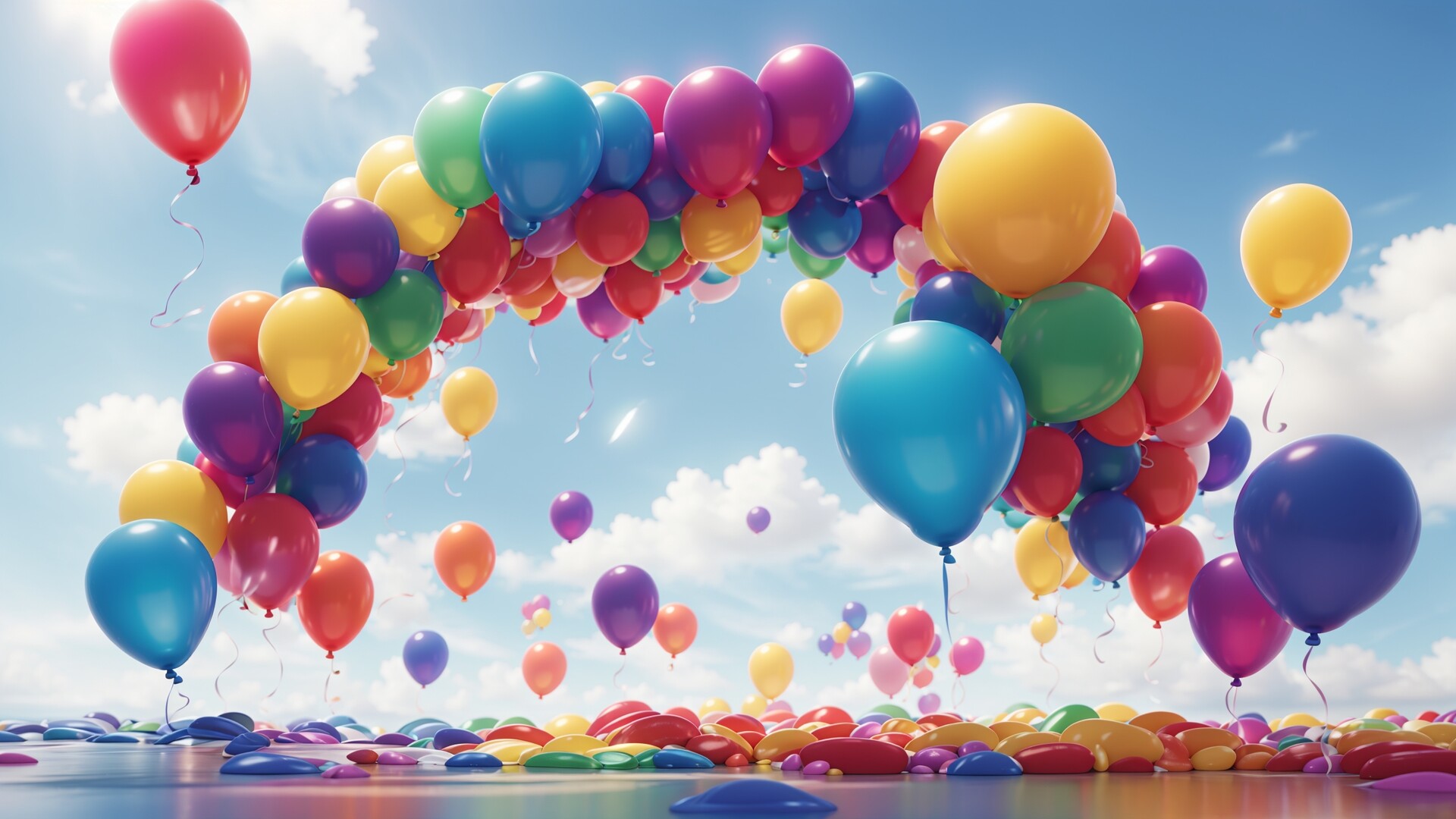 Delia Wright - Colorful Floating Balloons