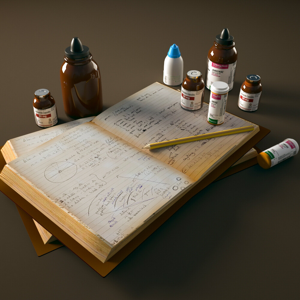 ArtStation - Medicine book 3d model