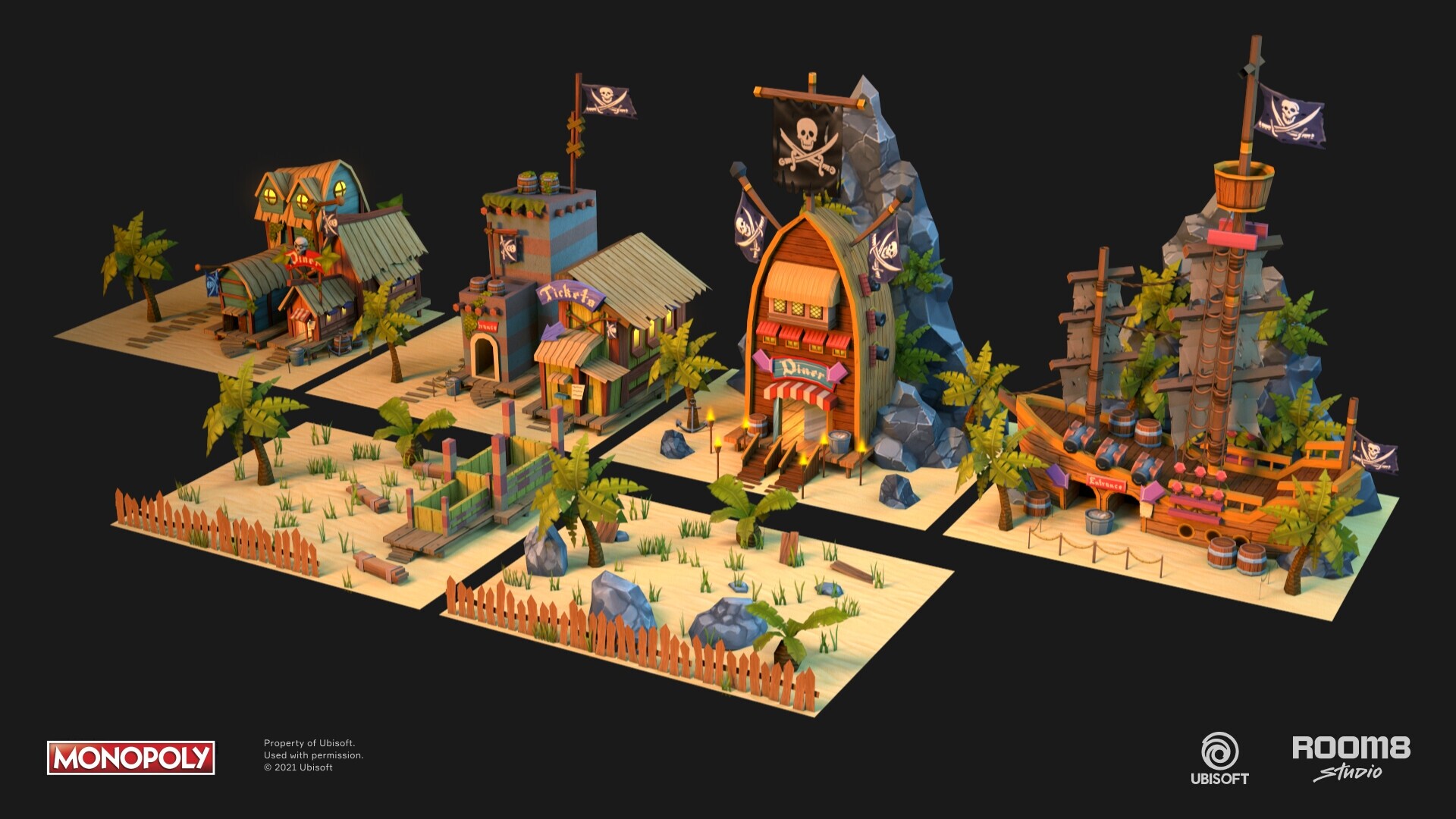 ArtStation - 3D low poly environment, game environment, 3D game environment