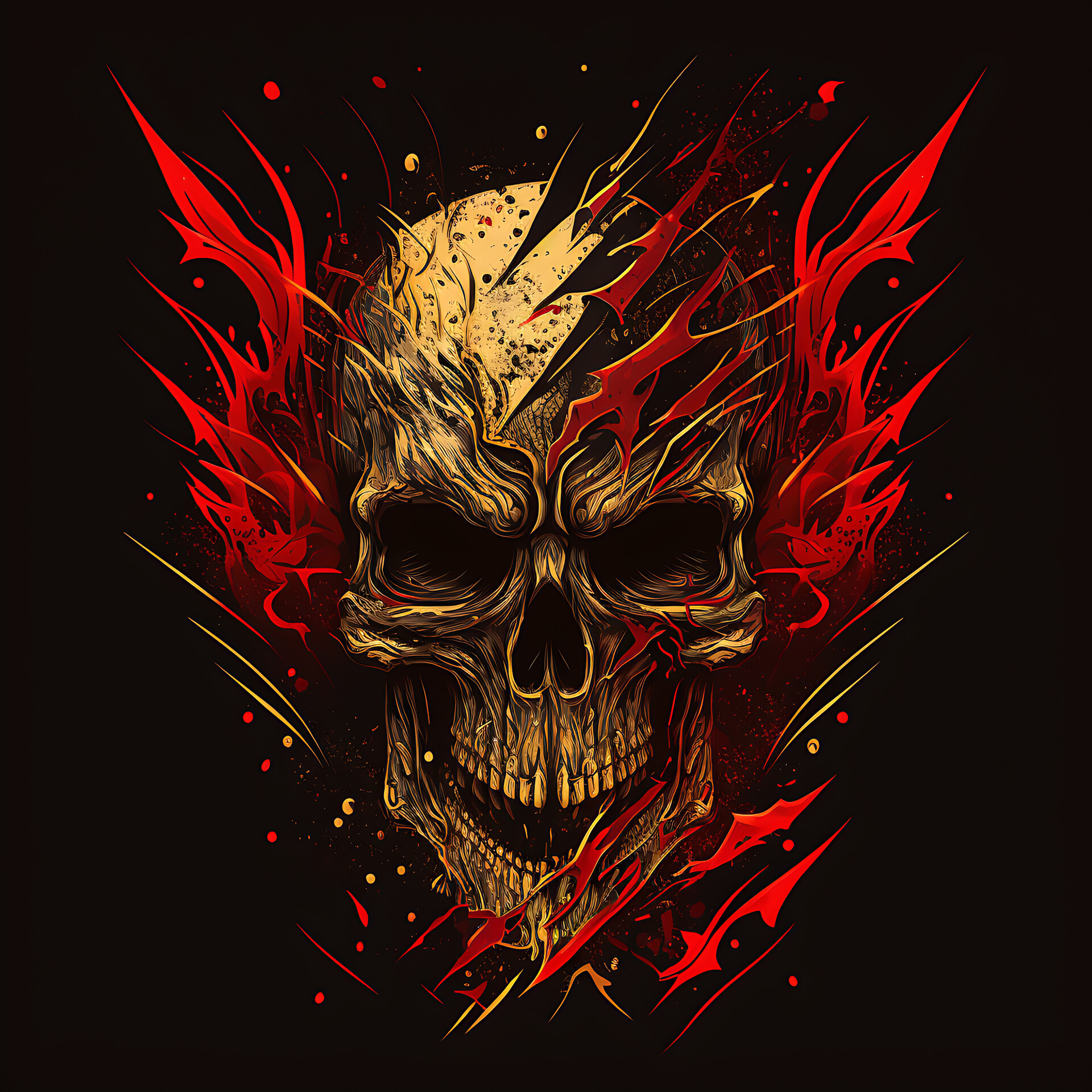 ArtStation - The Red and Gold Skull Demon Design