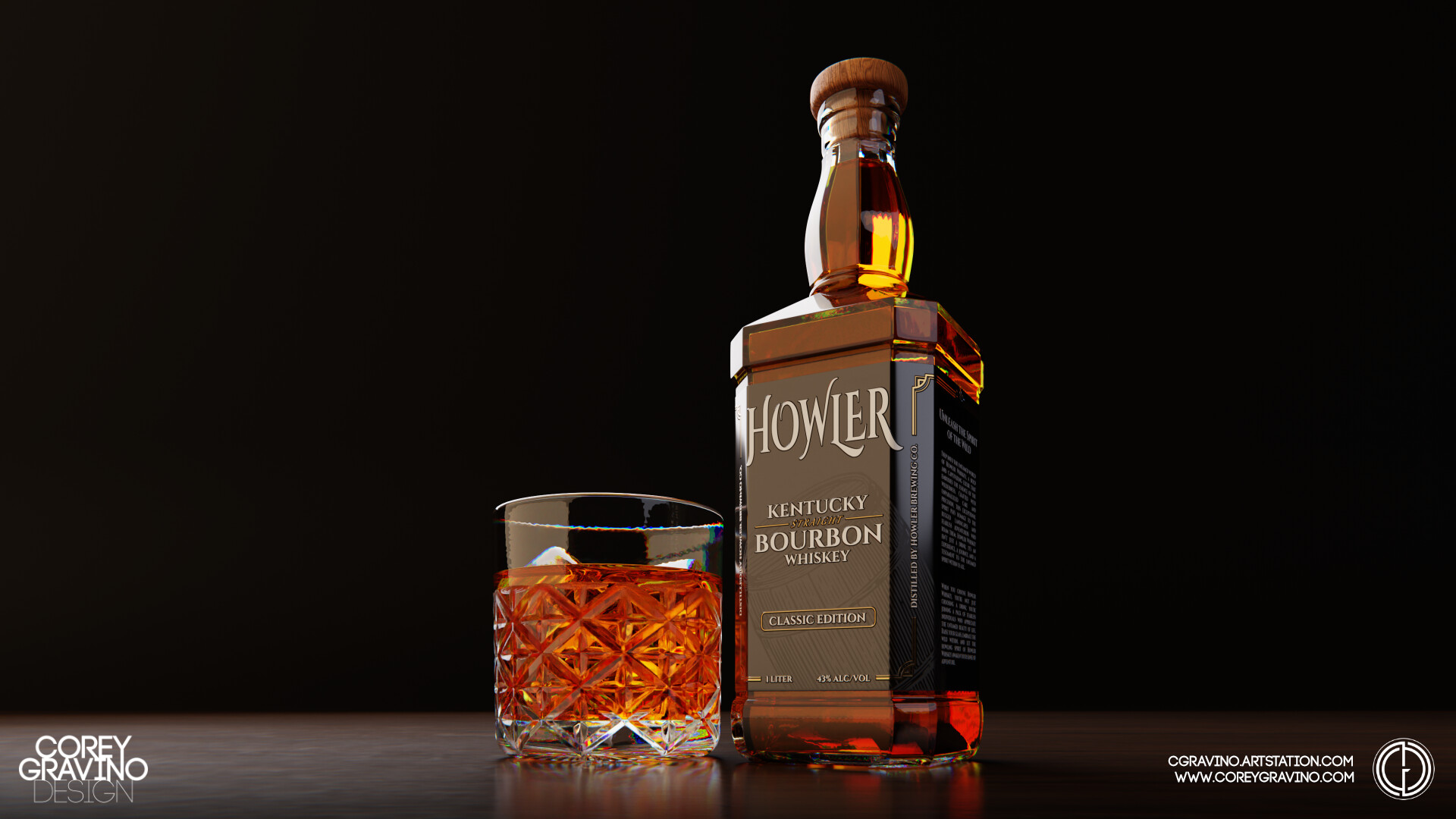 ArtStation - Howler Whiskey - Product Render
