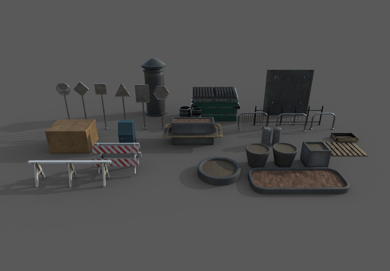 ArtStation - Urban Props 3D Game Assets