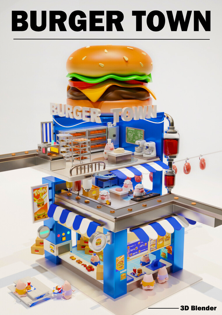 ArtStation - Burger Town