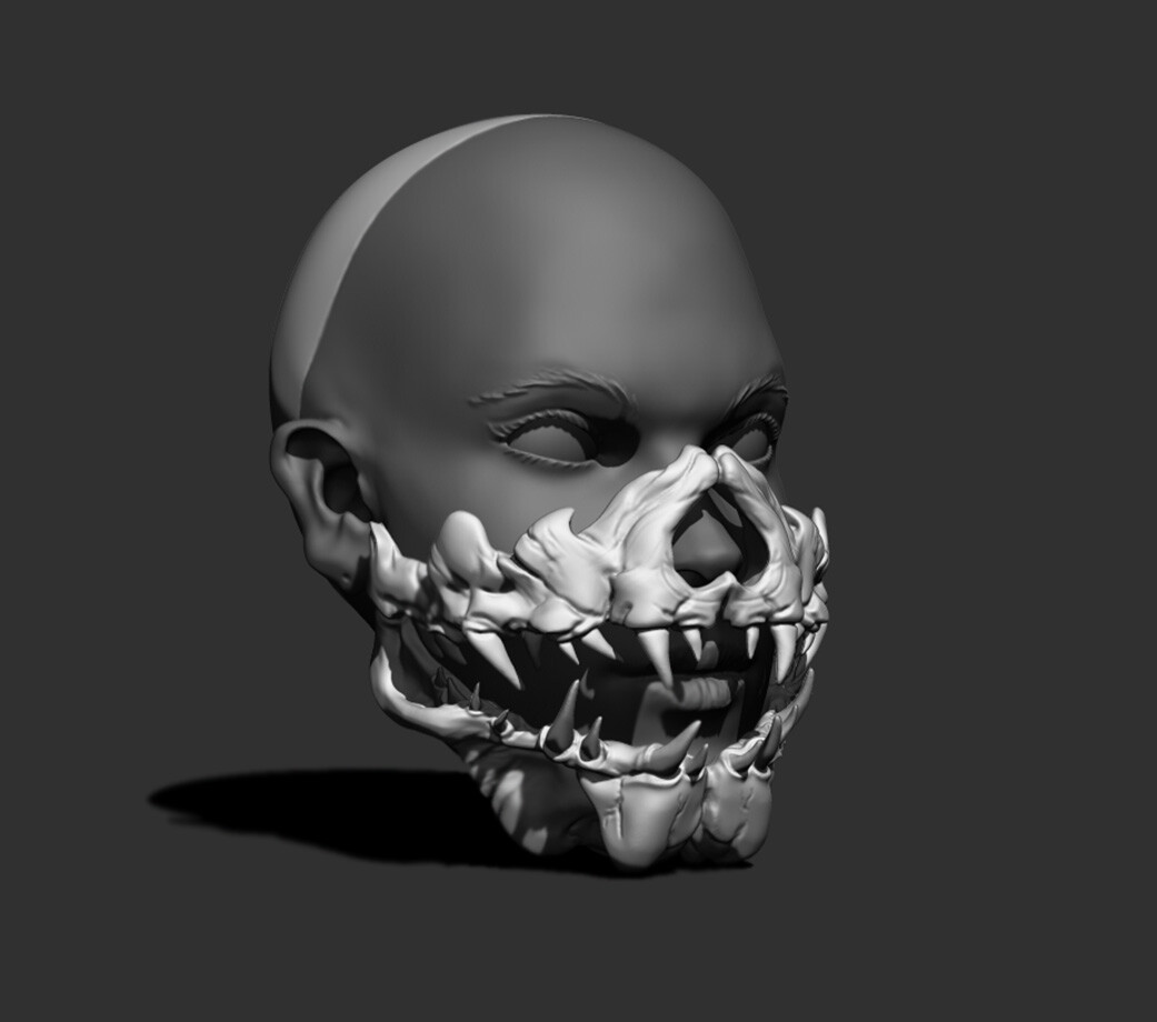 ArtStation - The head of a BJD doll in a skeleton mask