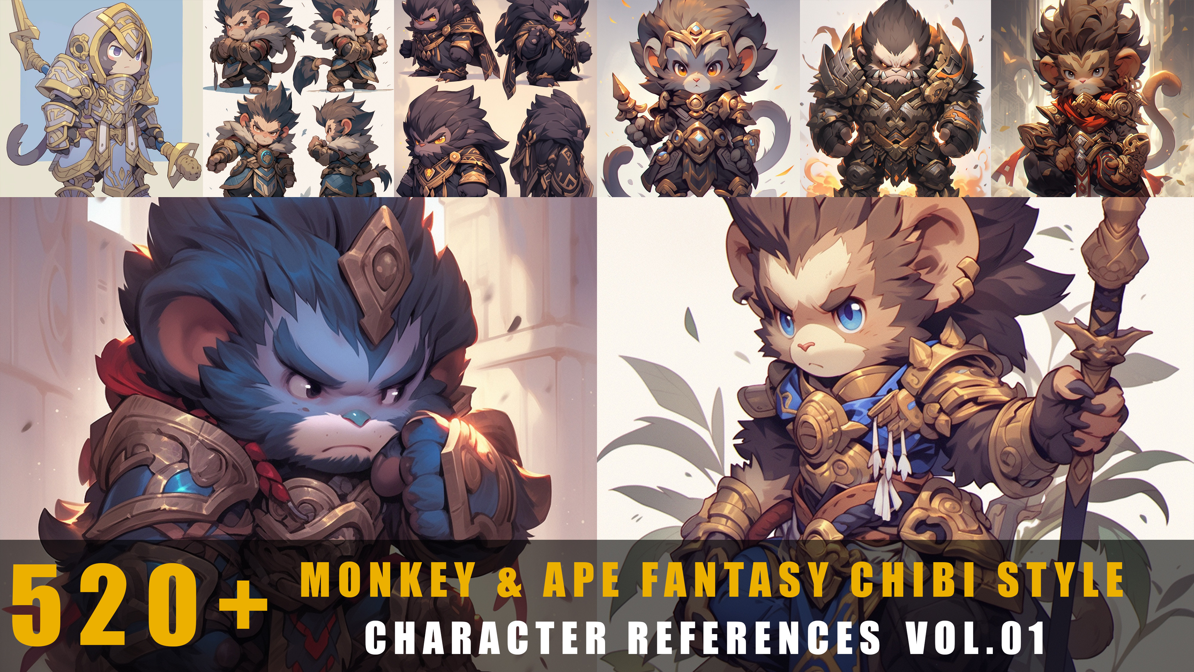WaterLaw's Studio - 520+ Monkey & Ape Fantasy Chibi Style - Character ...