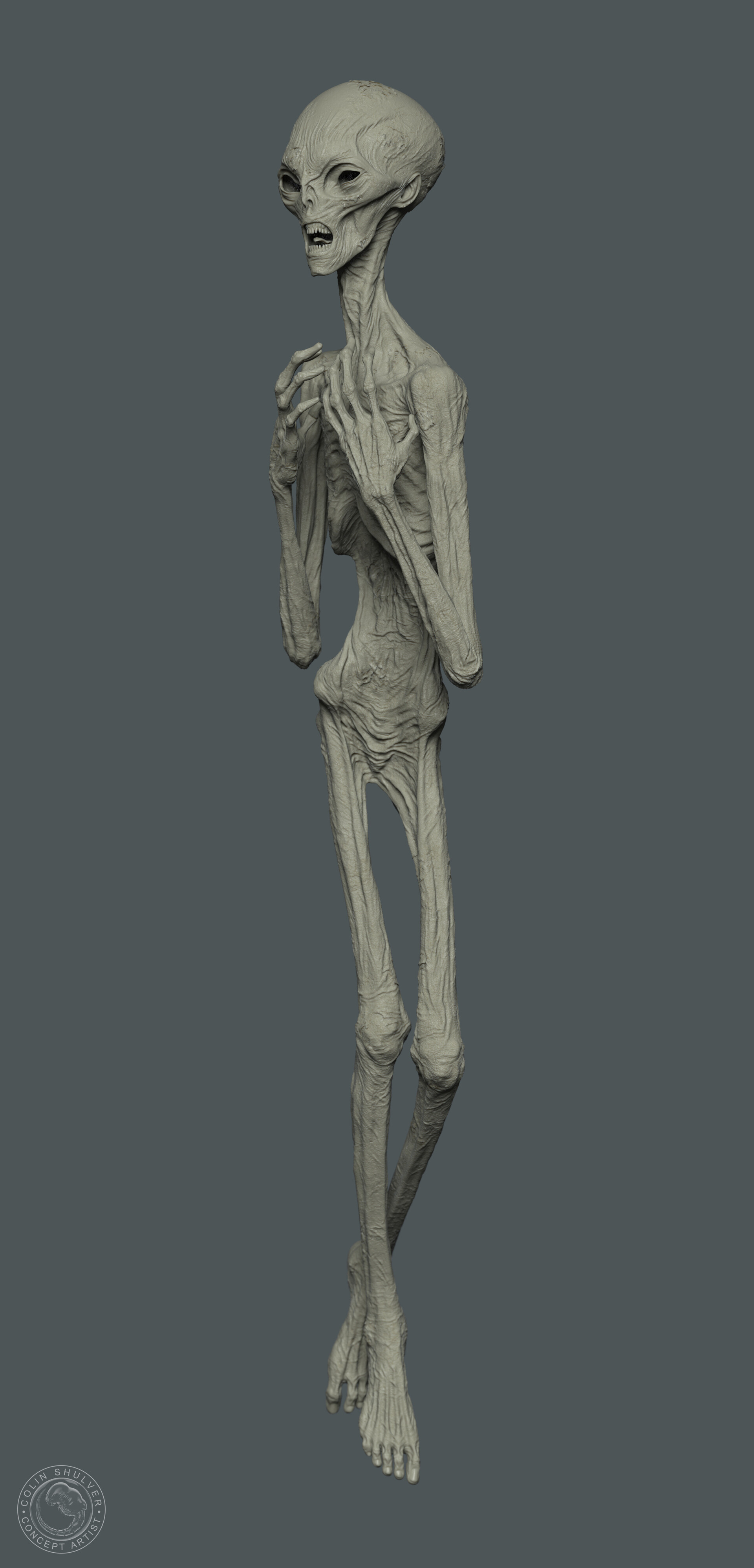 grey alien body