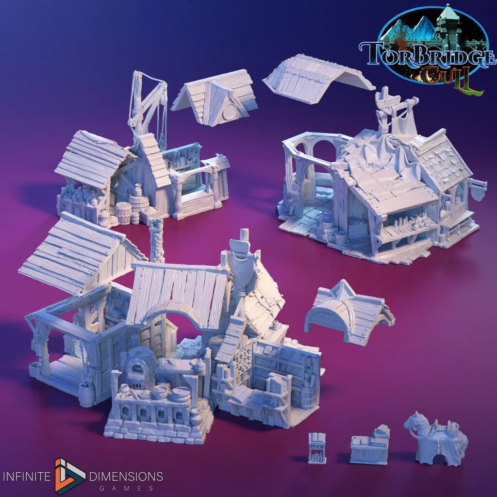 Adrian Oyarce - Market Stalls. 3d printed terrains for TTRPG