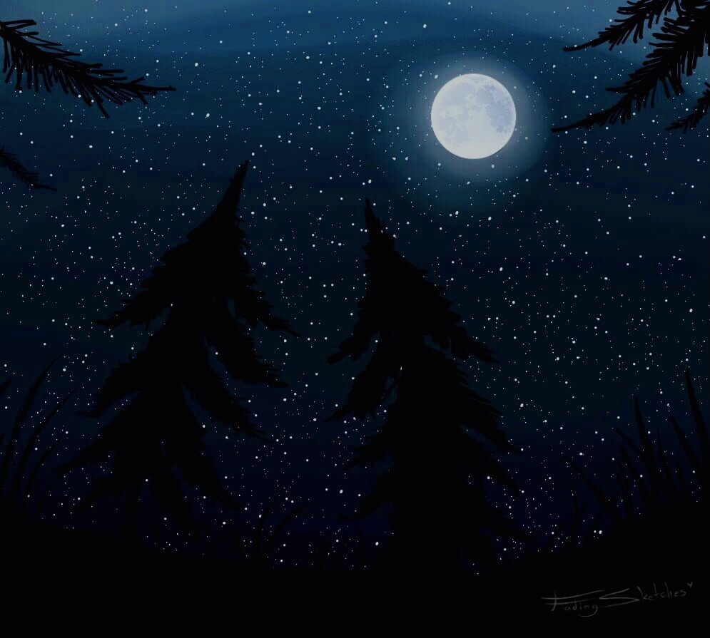 FadingSketches - Blue Moon At Twilight