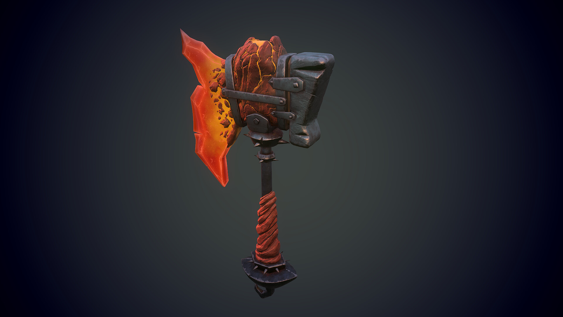 ArtStation - Stylized Axe Lava