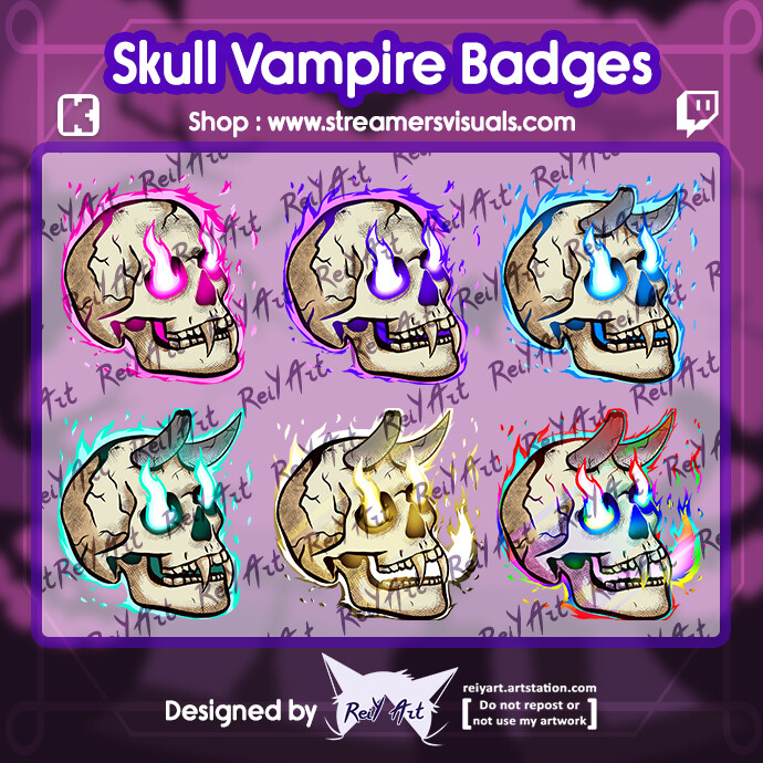 ArtStation - Skull Vampire Badge