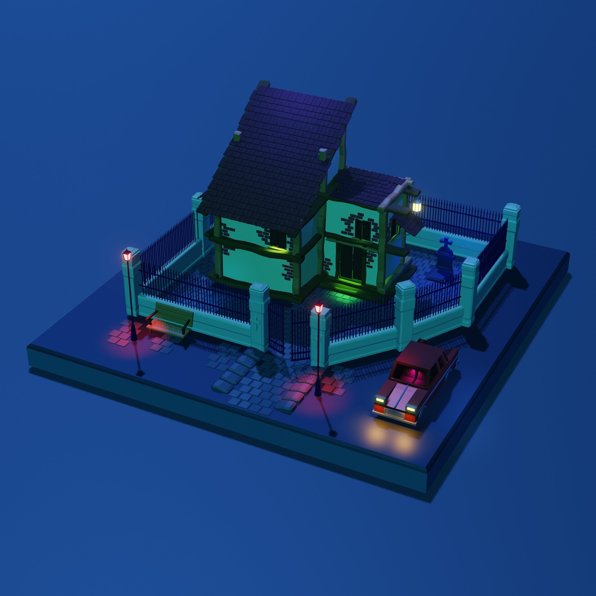 ArtStation - GHOST HOUSE I 3D I LOWPOLY