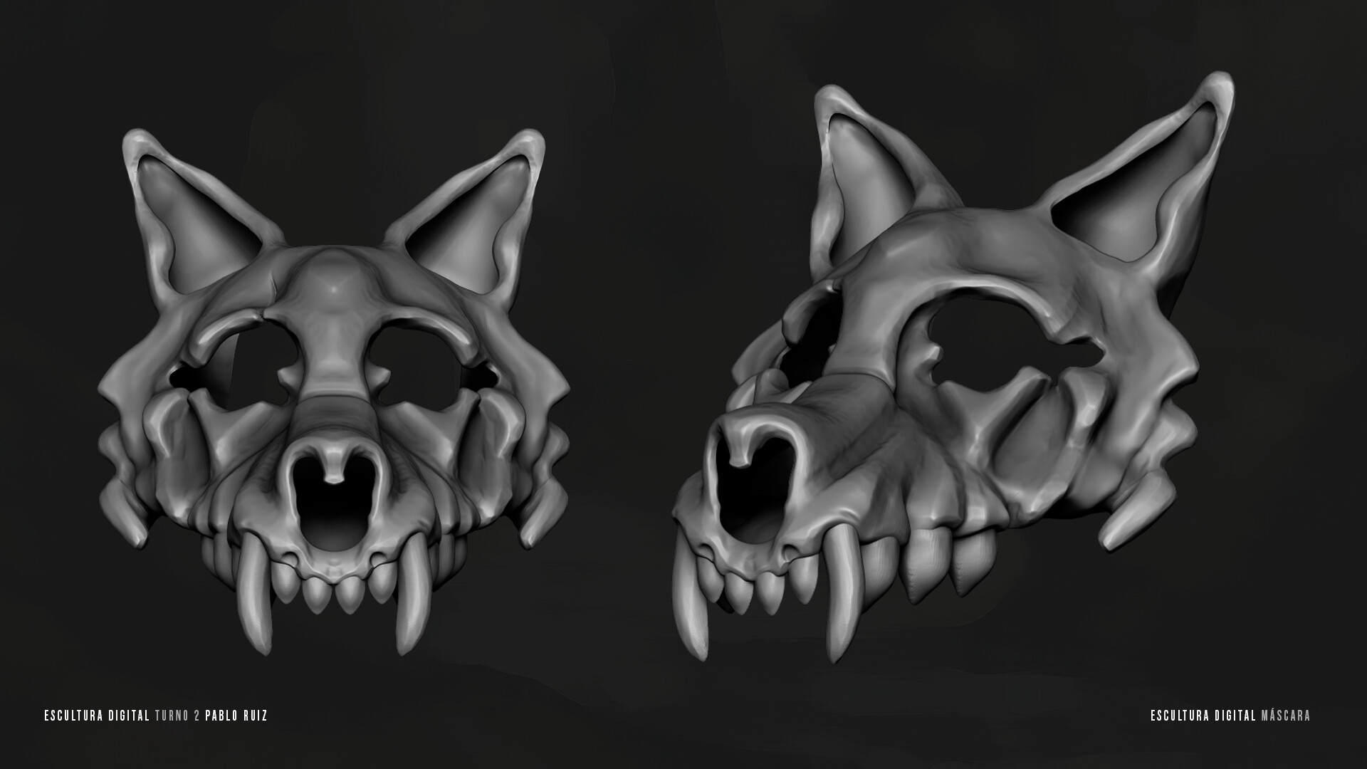 ArtStation - Skull fox Mask sculpt