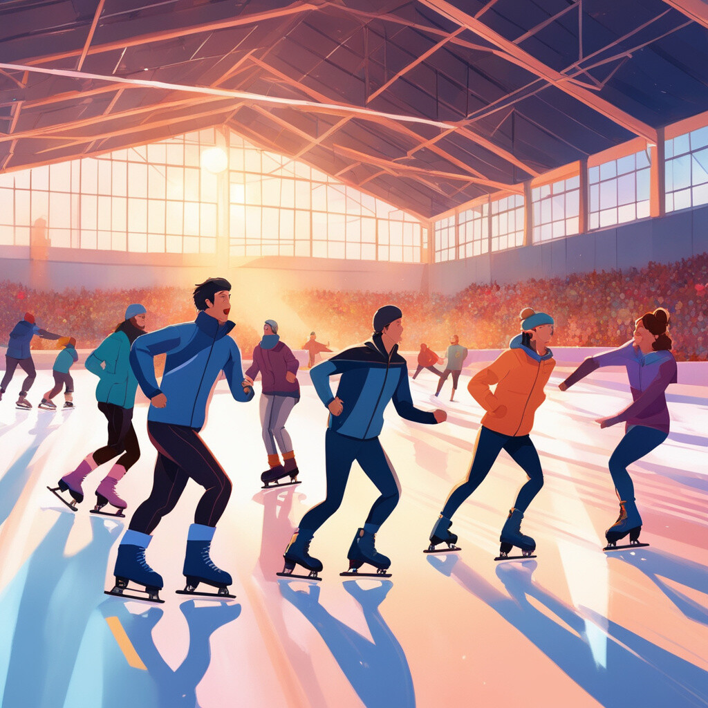 ArtStation - people enjoying ice skating