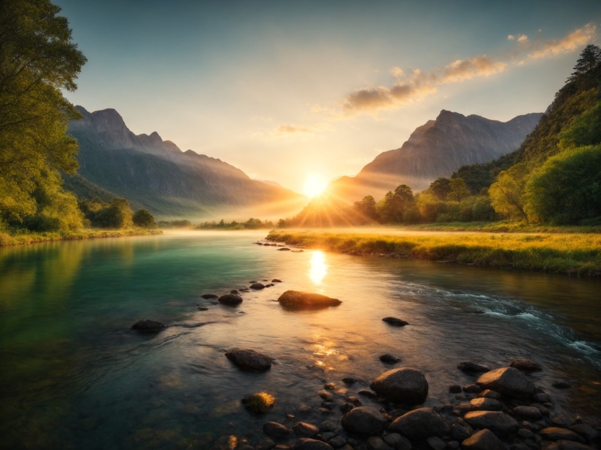 ArtStation - A tranquil river landscape