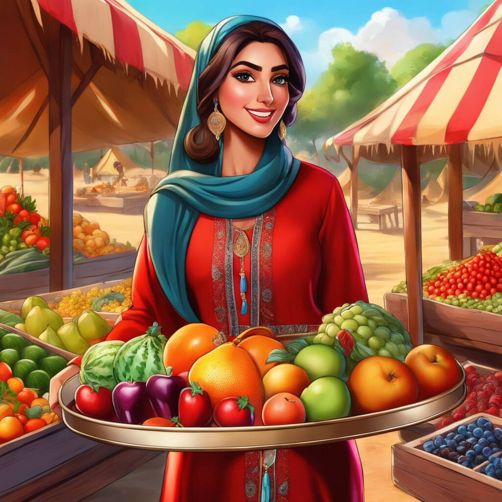 ArtStation - harvested fruits and vegetables at farmers market