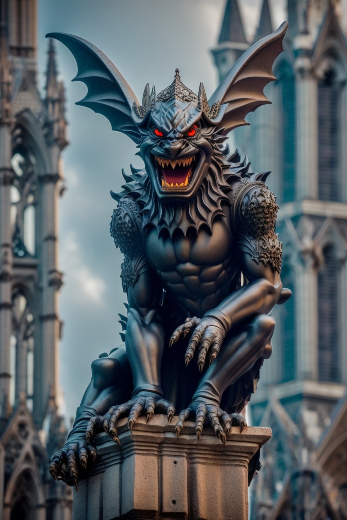 ArtStation - gargoyle perched atop a gothic