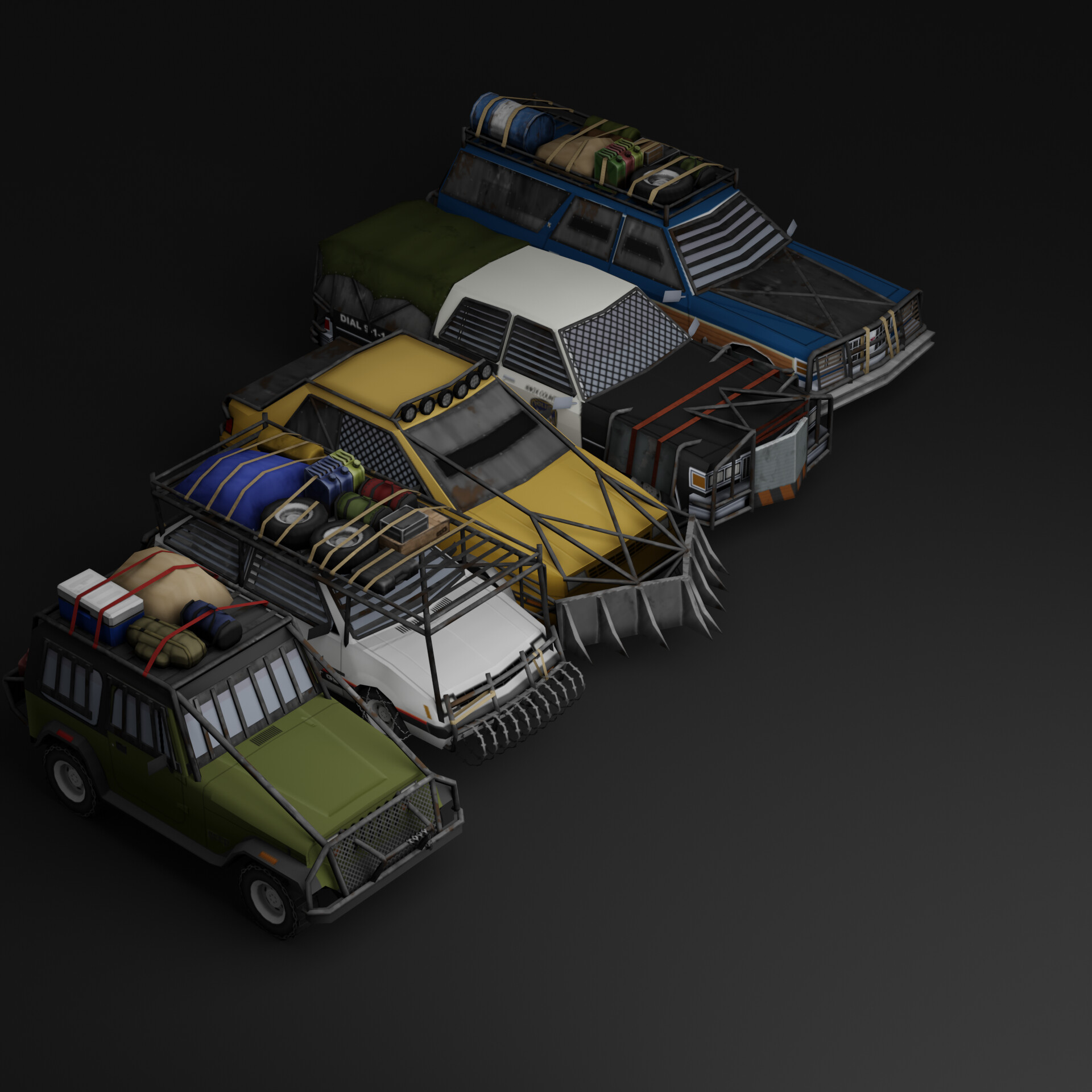 ArtStation - Low poly Post Apocalypse vehicles