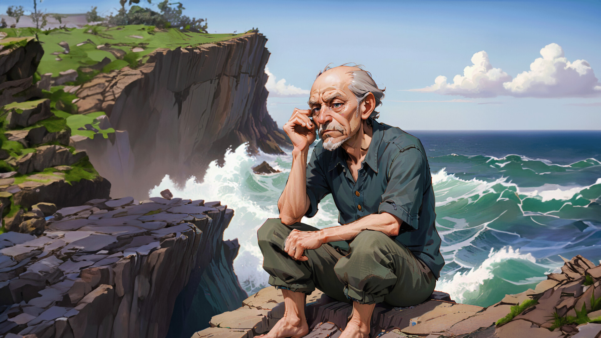 ArtStation - Ocean // Old man
