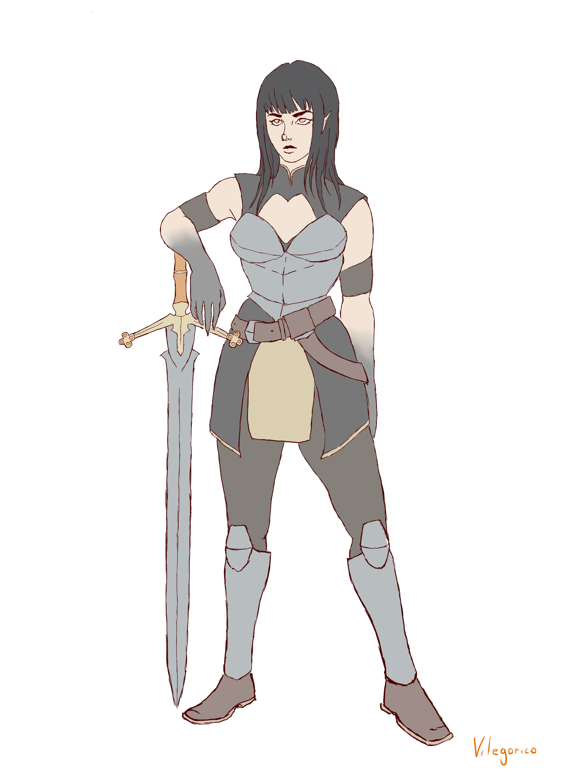 ArtStation - swordswoman commission