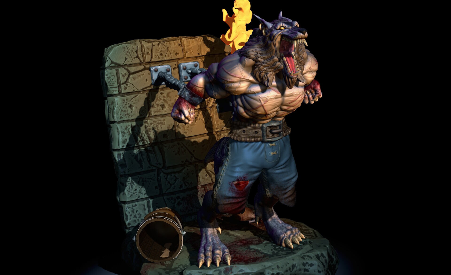 ArtStation - Chained Werewolf