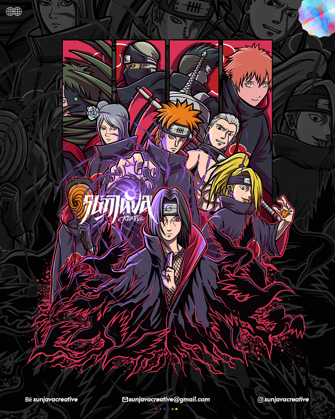 ArtStation - Akatsuki Naruto Shippuden - Anime Clothing Tshirt