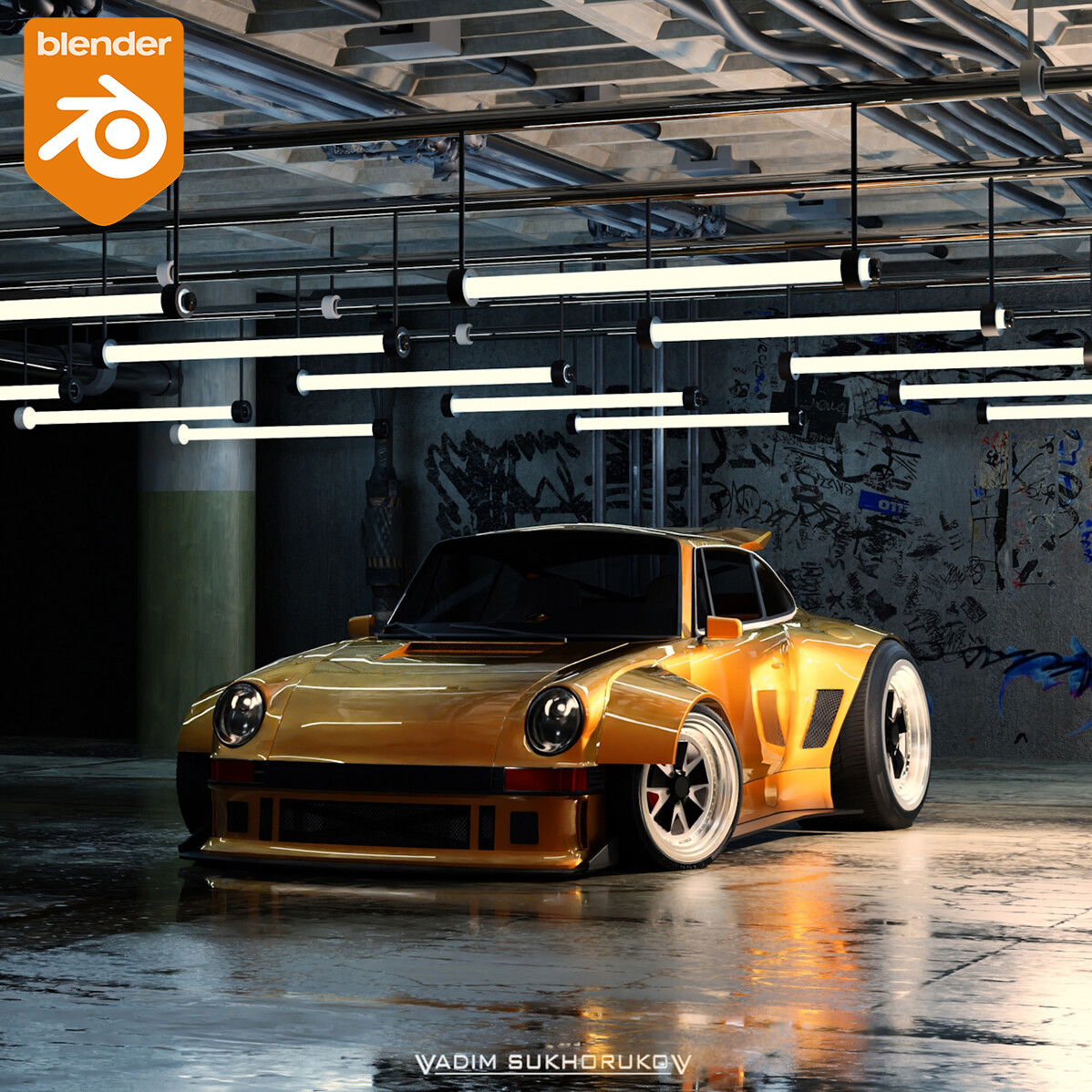 ArtStation - RWB Porsche 911 Wide Body \\\ Cycles blender