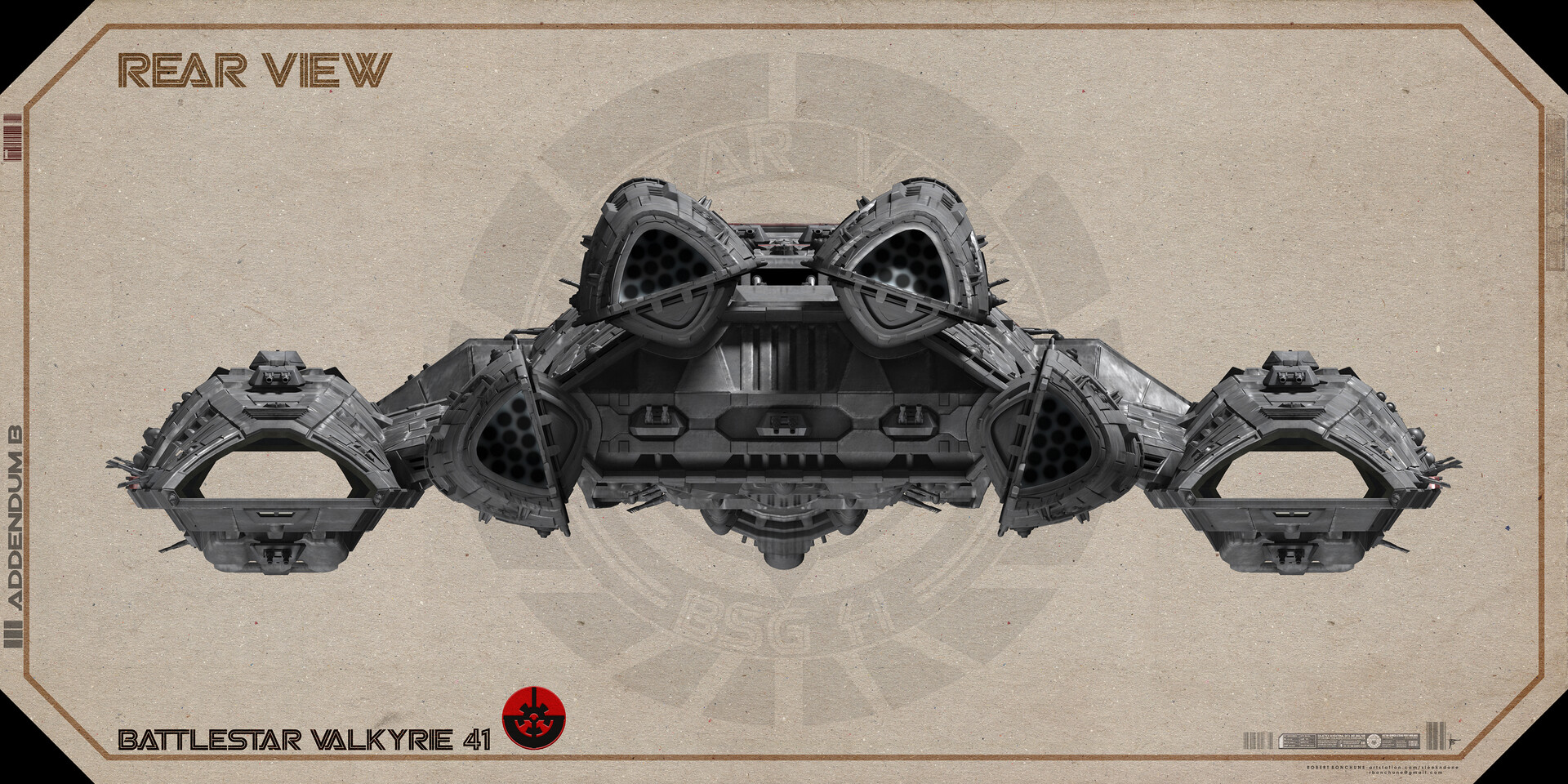 Robert Bonchune - Battlestar Valkyrie - Plan and angled views