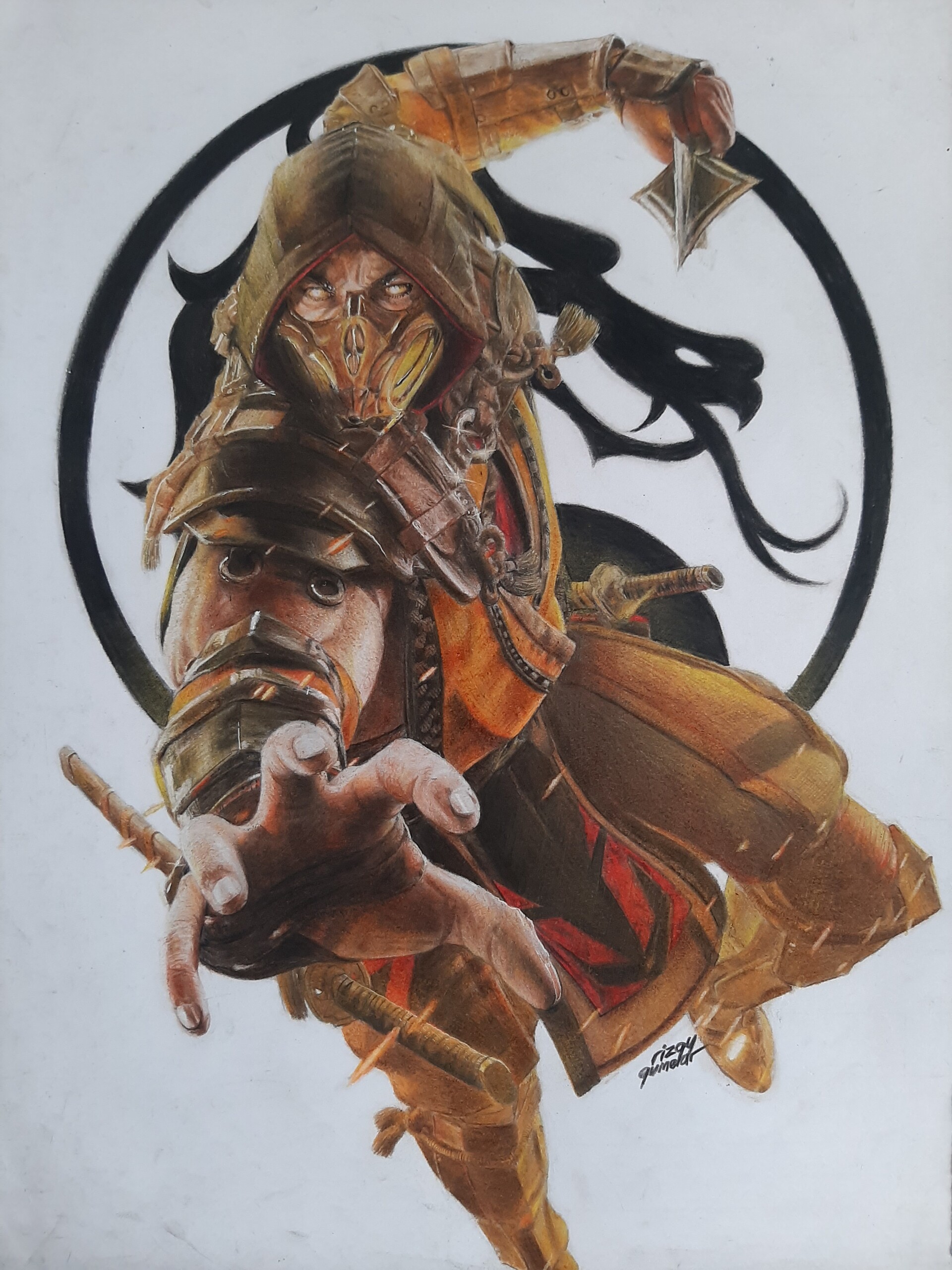 ArtStation - Drawing of Scorpion from Mortal Kombat