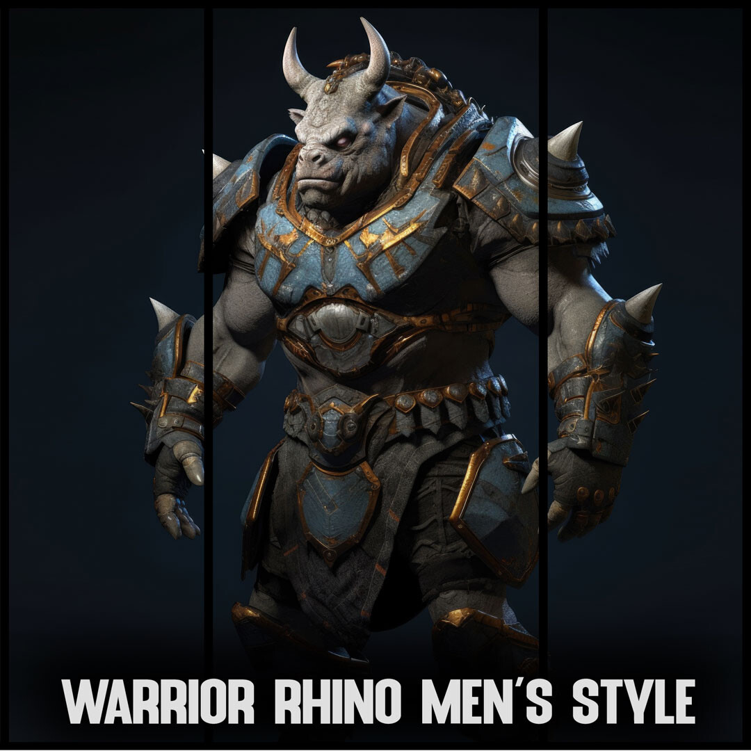 ArtStation - 300 Warrior Rhino Men's Style