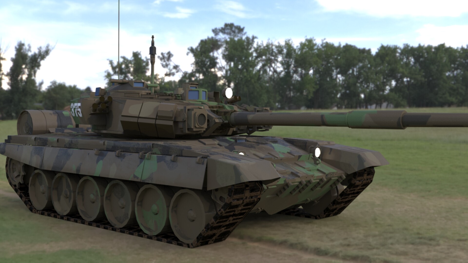 ArtStation - Weathered Camouflaged T90A Main Battle Tank - Game Ready ...