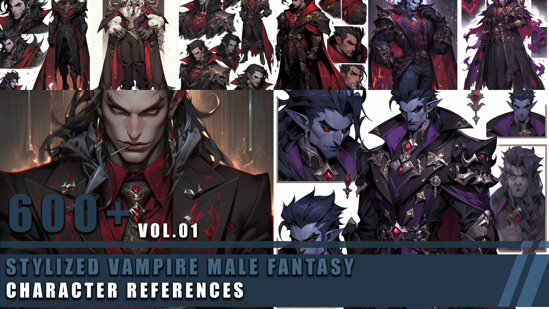 WaterLaw's Studio - 600+ Stylized Vampire Male Fantasy - Character ...