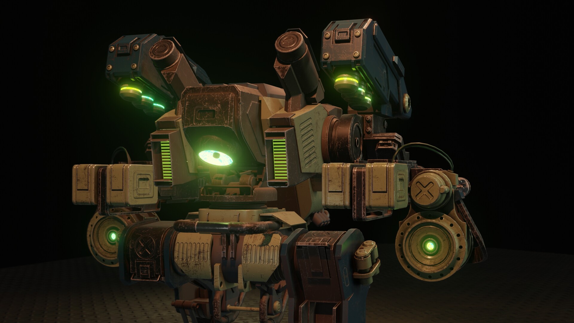 Renderella - Large Combat Robot 3D Animation in Blender